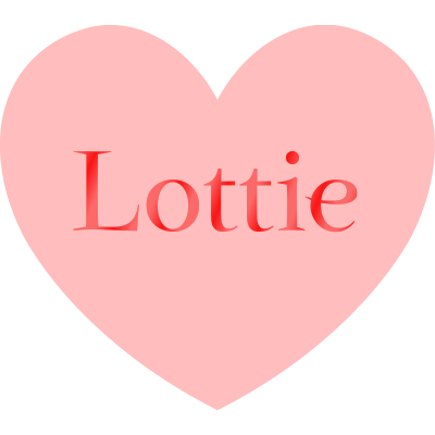 Roze hartje sticker met hoogglans naam in rood